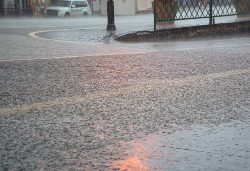 Strong rain stock image. Image of danger, urban, fall - 188725107