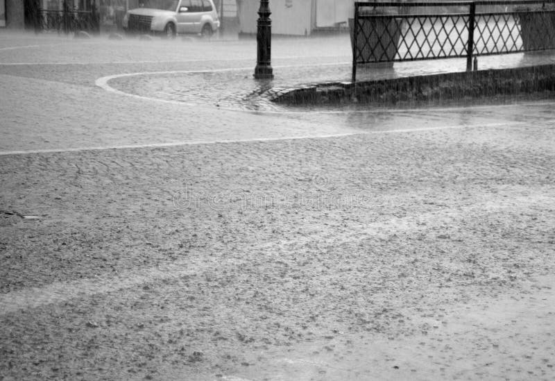 Strong rain stock image. Image of drop, urban, heavy - 188725179