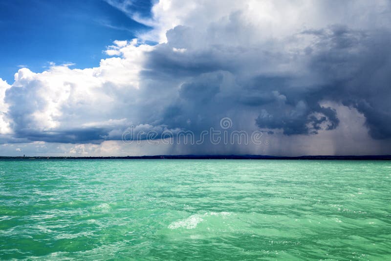 Strong rain in the city stock photo. Image of flood - 283604034