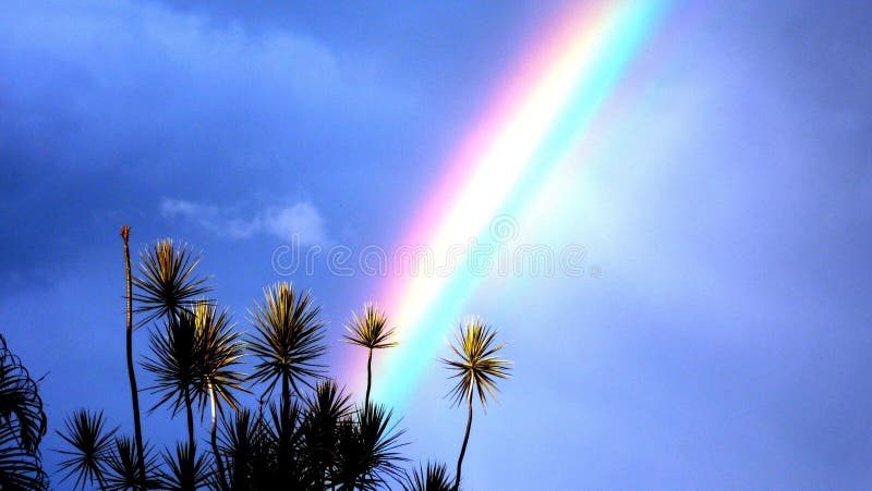 Strong Rainbow Stands Out in the Dark and Cloudy Sky Stock Image ... Strong Rainbow Stands Out in the Dark and Cloudy Sky Stock Image ...