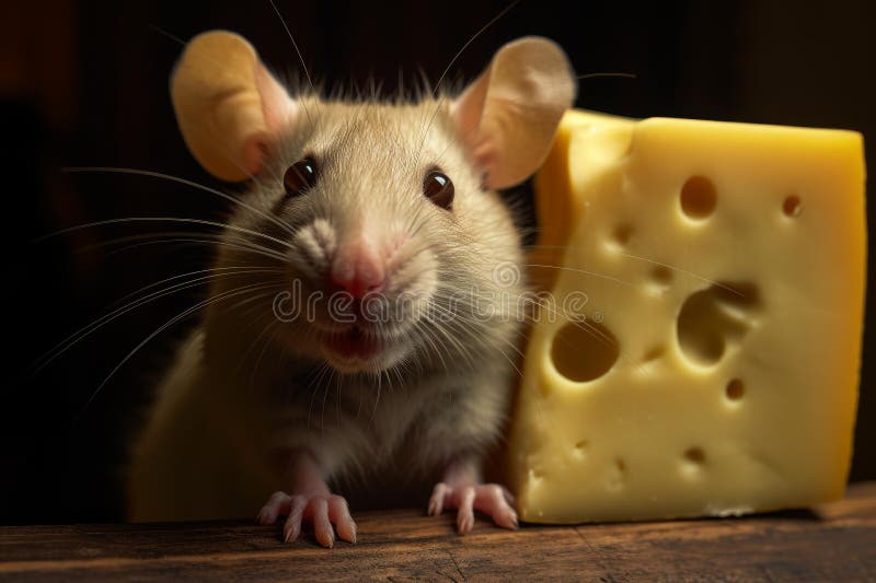 Strong Rat Cheese. Generate Ai Stock Image - Image of portrait, mouse ...