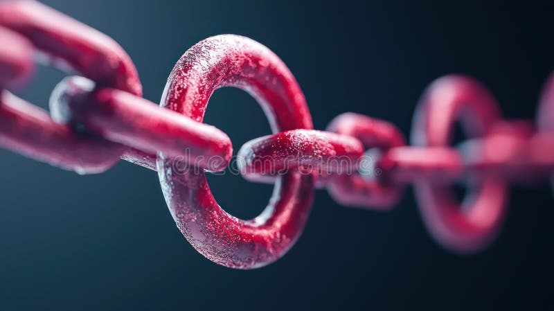 Strong Red Chain Links Symbolize Connection and Security in Digital ...