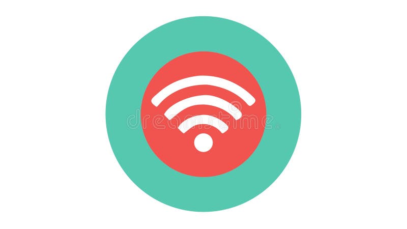 Strong Red WiFi Signal Icon Vector Illustration in Flat Technology ...