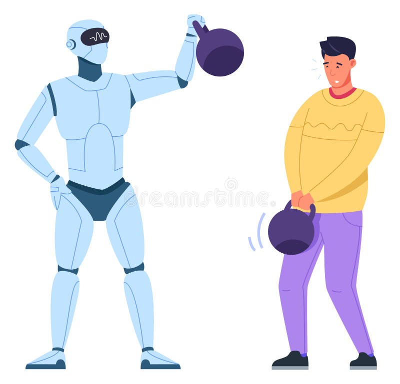 Man Vs Robot Stock Illustrations – 334 Man Vs Robot Stock Illustrations ...