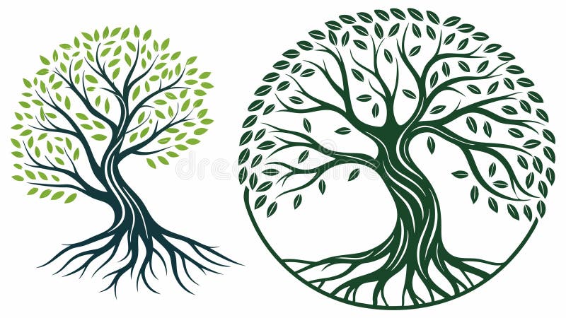 Strong Rooted Trees, Nature and Growth, Vector Design Generative AI ...