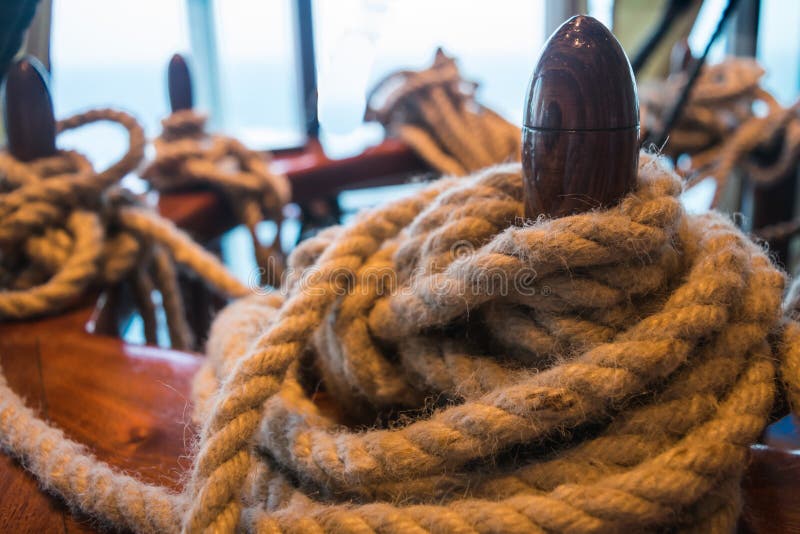 Roped Wrapped Around Piling Stock Image - Image of macro, closeup: 30678413