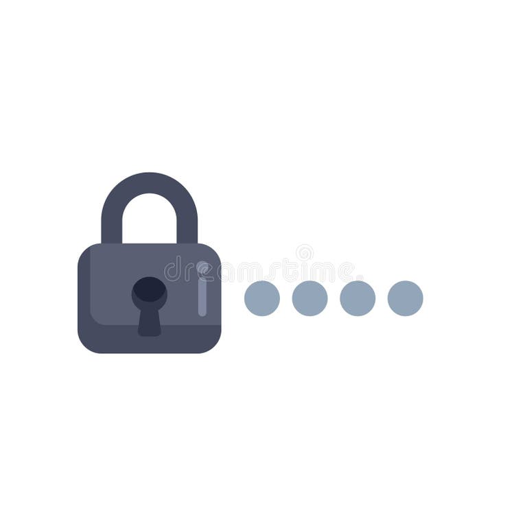 Padlock Protecting Password with Loading Icon Showing Strong Security ...