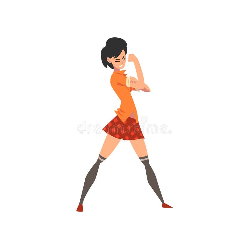 Strong Girl Pencil Sketch Stock Illustration Illustration Of Body