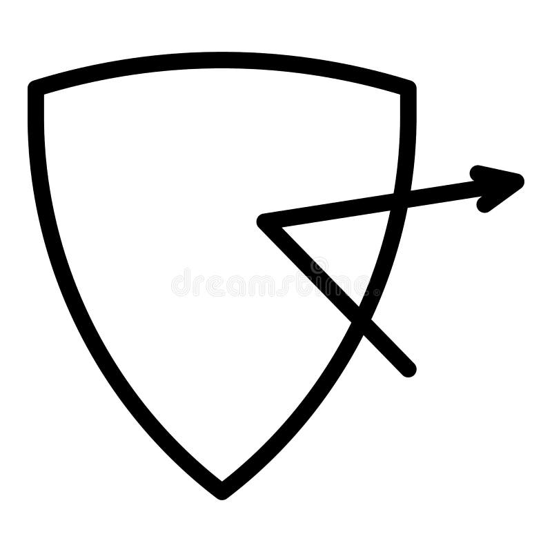 Strong Shield Icon Outline Vector. Protect Guard Stock Vector ...