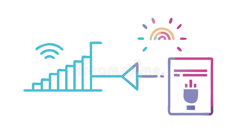 Strong Signal Connection To Device Icon. Network Data Transfer, Vector ...