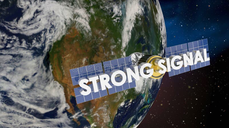Strong Signal Satellite Earth Coverage 3d Render Illustration Stock ...