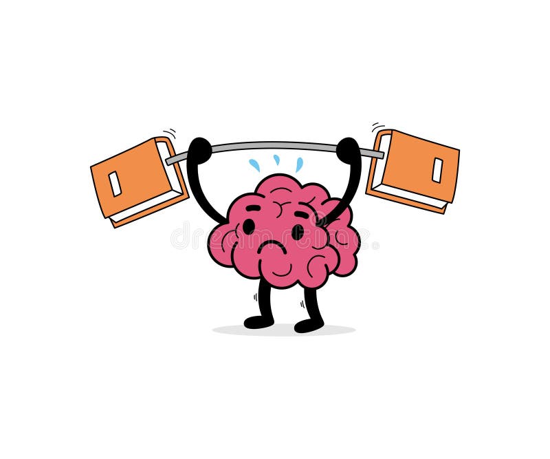 Strong Smart Brain Character Mascot. Vector Flat Cartoon, Train Your ...