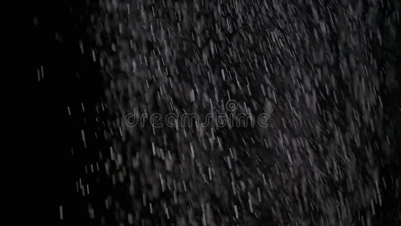 Strong Snowstorm with Wind and Falling Snow Particles on a Black ...