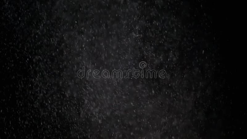 Strong Snowstorm with Wind and Falling Snow Particles on a Black ...