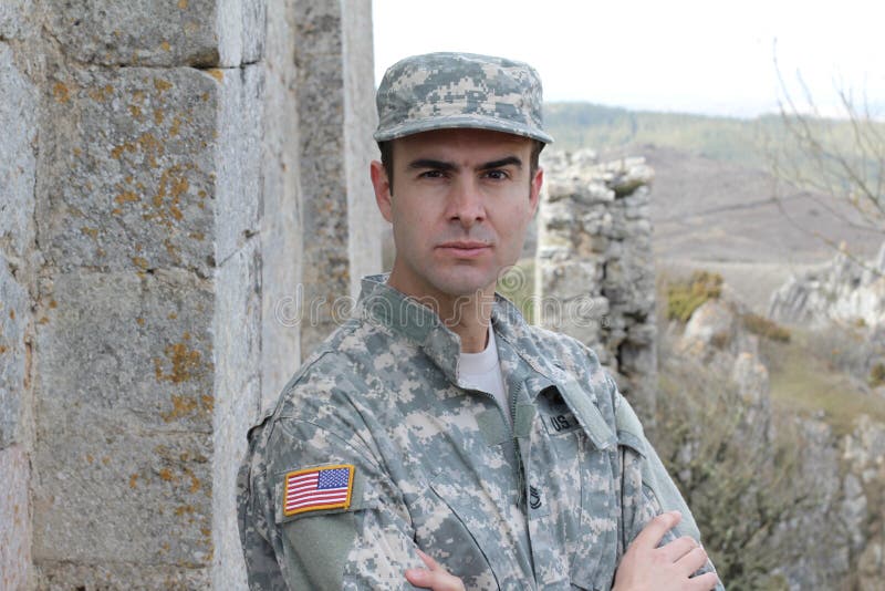 Strong Soldier Close Up Isolated Stock Photo - Image of irak, pride ...