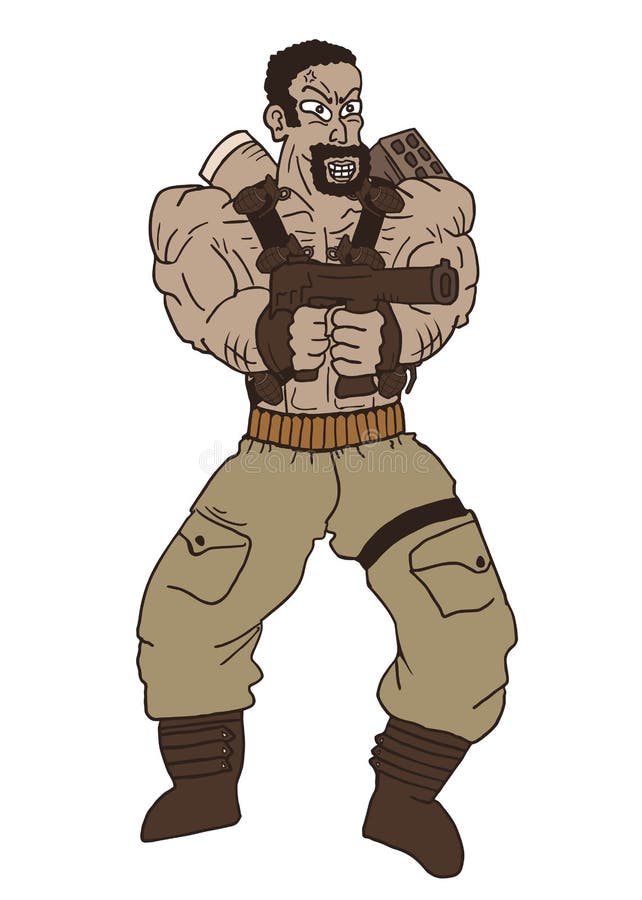 Strong soldier stock vector. Illustration of strong, shooting - 41881522