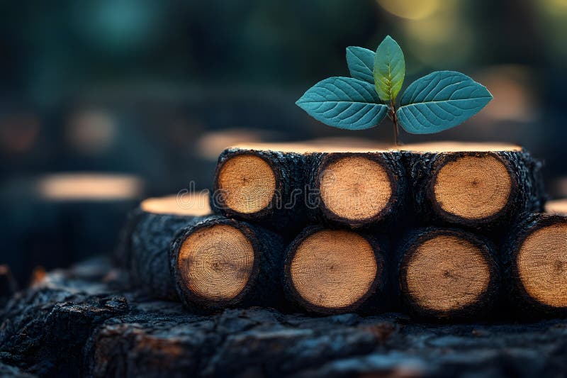 A Strong Sprout Emerged from a Dead Tree Stock Image - Image of cracks ...
