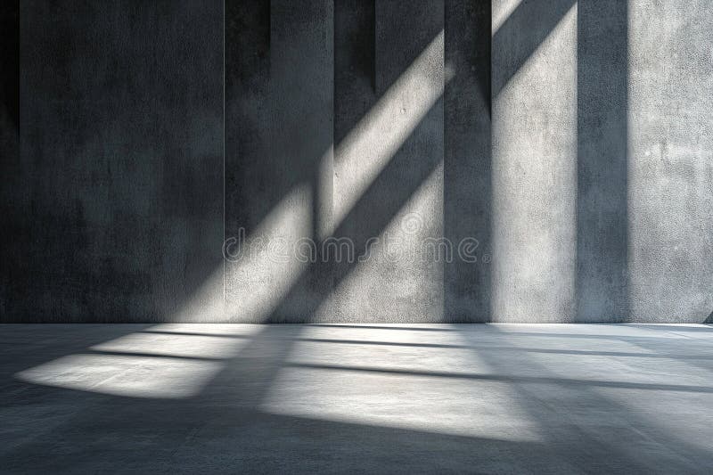 Strong Steel Beams Create Intersecting Shadows Across a Smooth Concrete ...