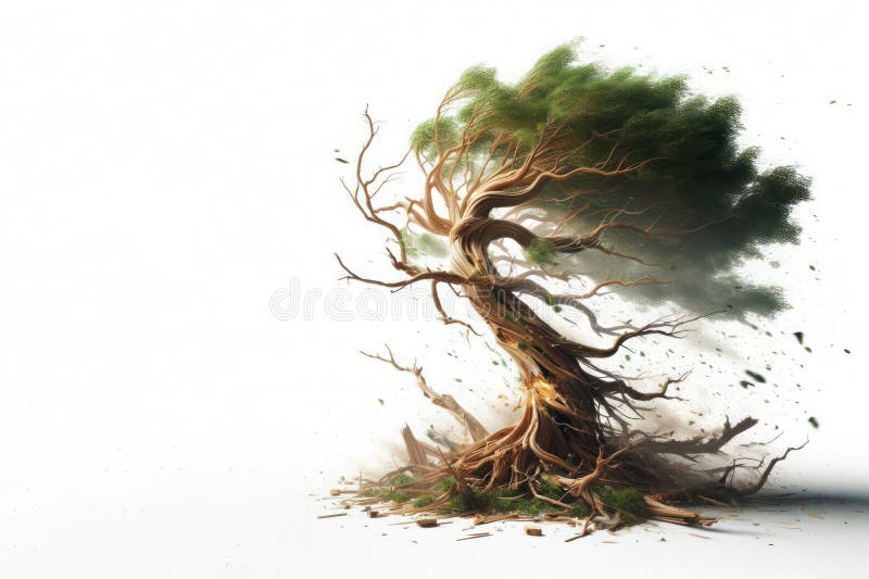 Strong Storm Winds Destroy the Tree. Stock Photo - Image of danger ...