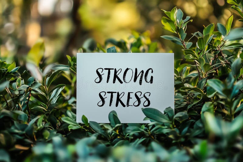 Strong Stress Message Written on White Card Stock Image - Image of ...