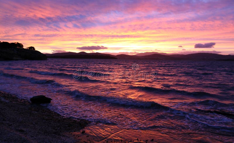 Beach Sunset @ Isle of Arran, Scotland Stock Image - Image of beautiful ...