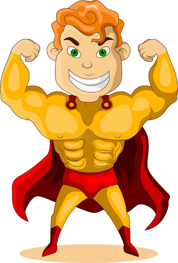 Strong super hero stock illustration. Illustration of cute - 27048749