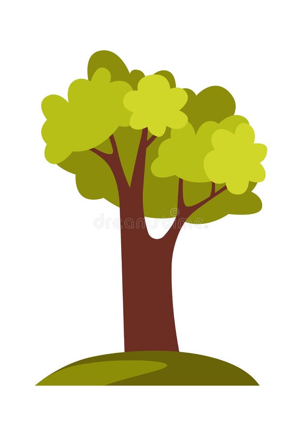 Strong and Tall Tree Flat Icon Stock Vector - Illustration of outdoor ...