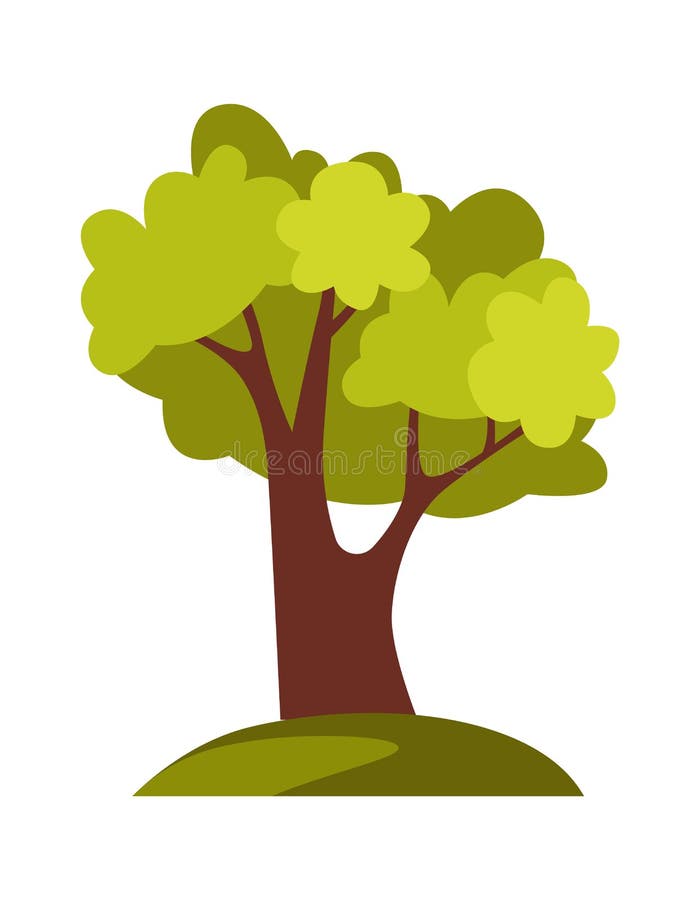 Strong and Tall Tree Flat Icon Stock Vector - Illustration of outdoor ...