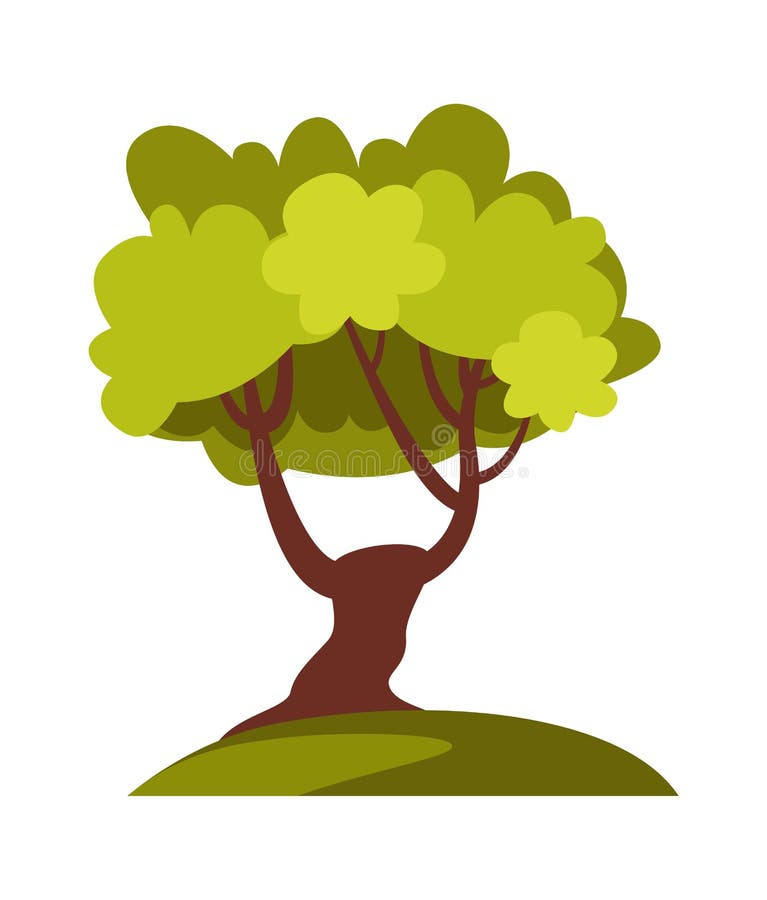 Strong and Tall Tree Flat Icon Stock Vector - Illustration of flora ...