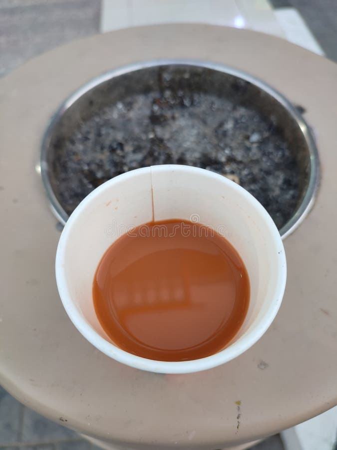 Strong Tea on a Disposable Paper Cup Stock Image - Image of dish ...