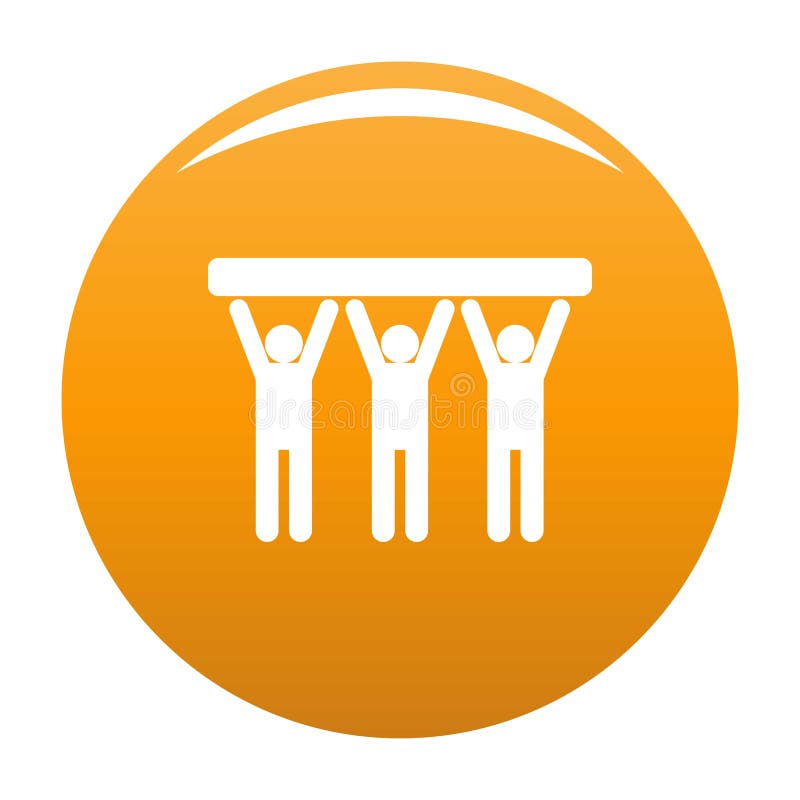 Strong Teamwork Icon Orange Stock Illustration - Illustration of ...