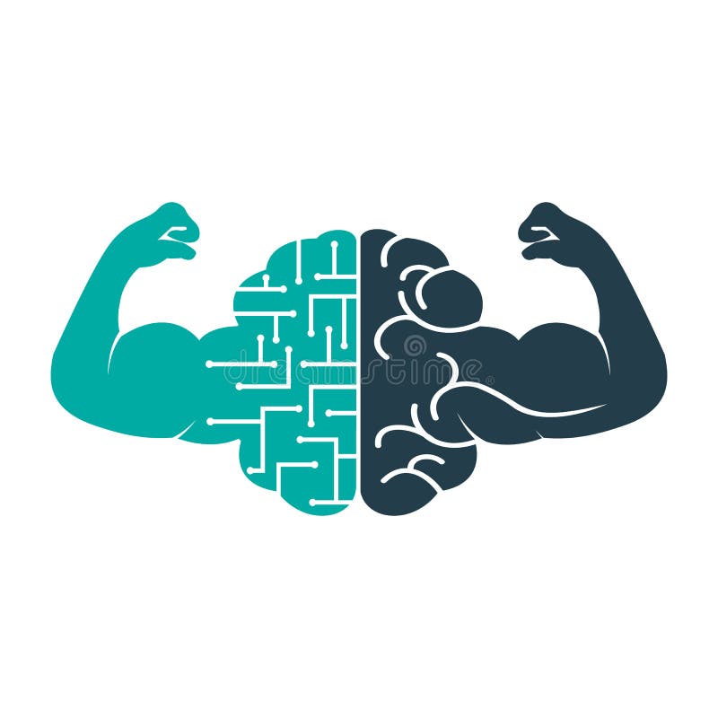 Strong Brain Vector Logo Design Stock Illustration - Illustration of ...