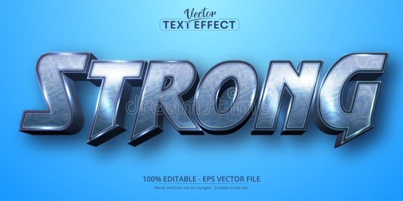 Strong Text, Cartoon Style Editable Text Effect Stock Vector ...