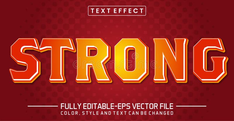 Strong Text Editable Style Effect Stock Vector - Illustration of word ...