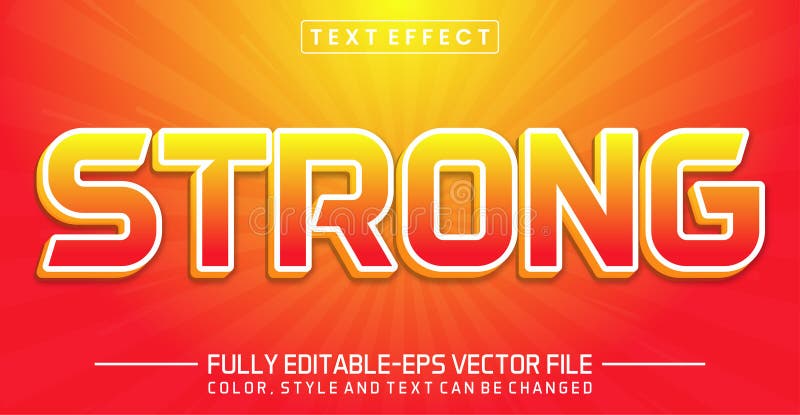 Strong Text Editable Style Effect Stock Vector - Illustration of word ...
