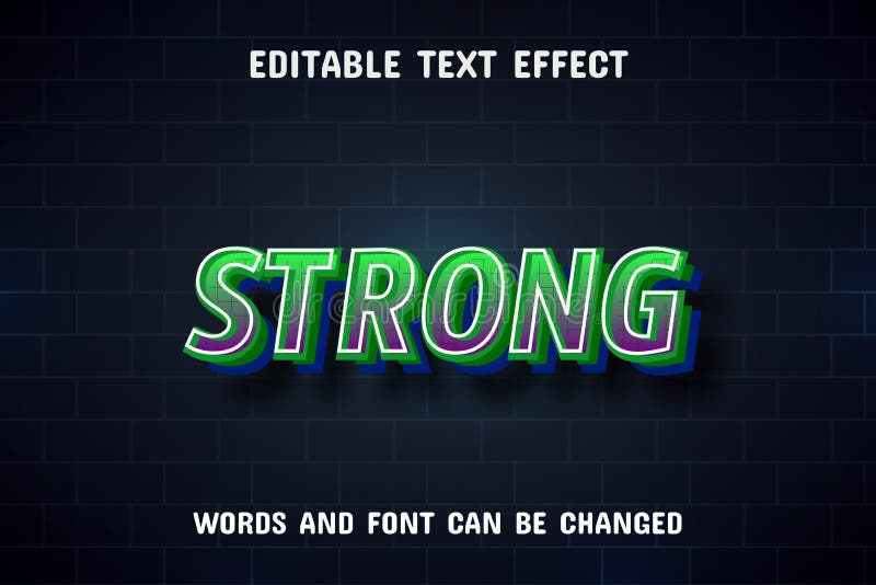 Strong Text - Editable Text Effect Stock Vector - Illustration of ... Strong Text - Editable Text Effect Stock Vector - Illustration of ...