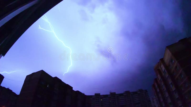 Strong Thunderstorm with Lightning at Night. Thunder and Lightning at ...