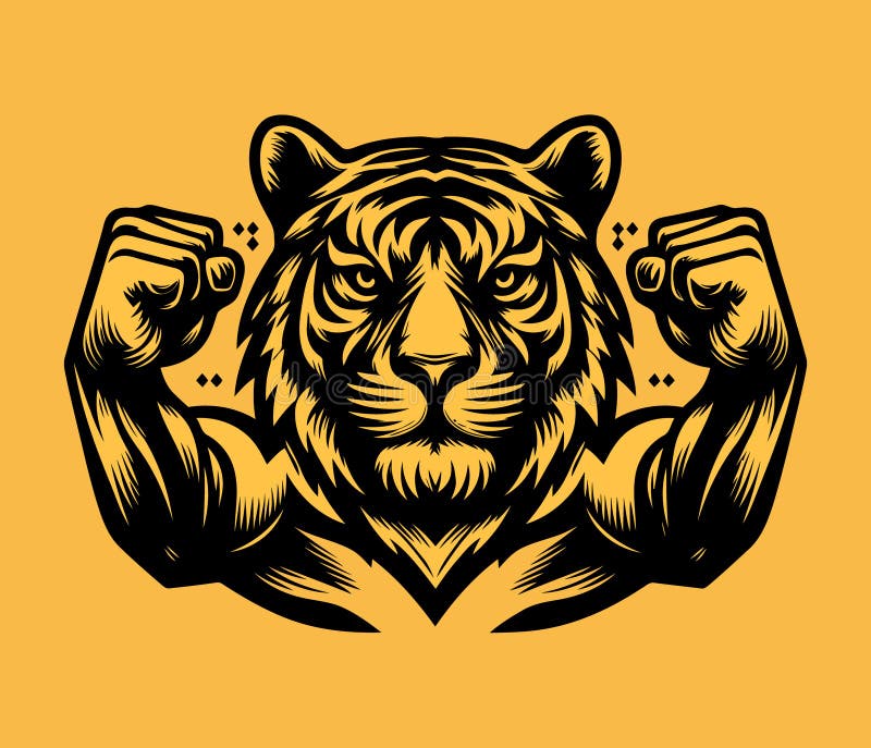 Strong Tiger Boxing Style Mascot Logo Stock Illustration - Illustration ...