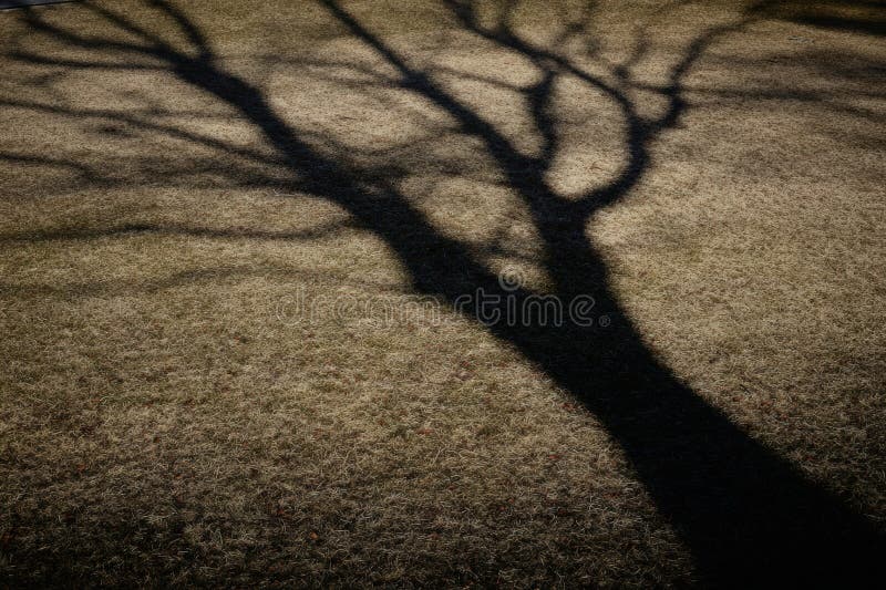 Strong Tree Casts a Shadow on the Ground As Wind Sways Its Branches Under Bright Sunlight Stock ...
