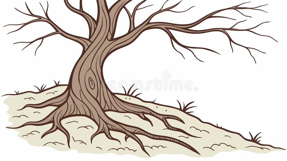 Strong Tree with Exposed Roots Nature, Vector Design Generative AI ...