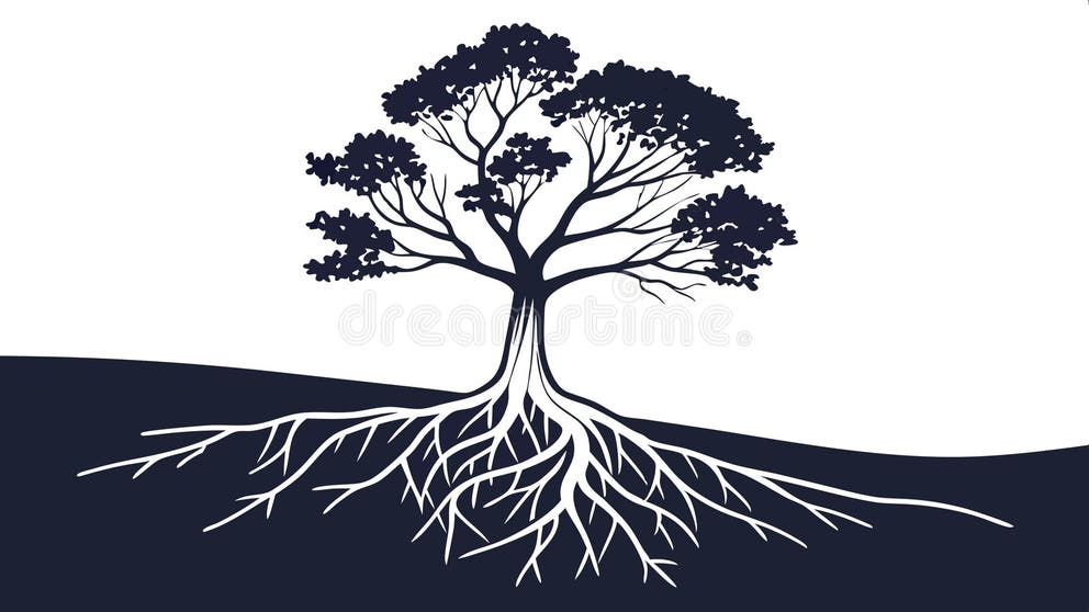Strong Tree with Roots, Grounded Nature, Deep Connection To Earth ...