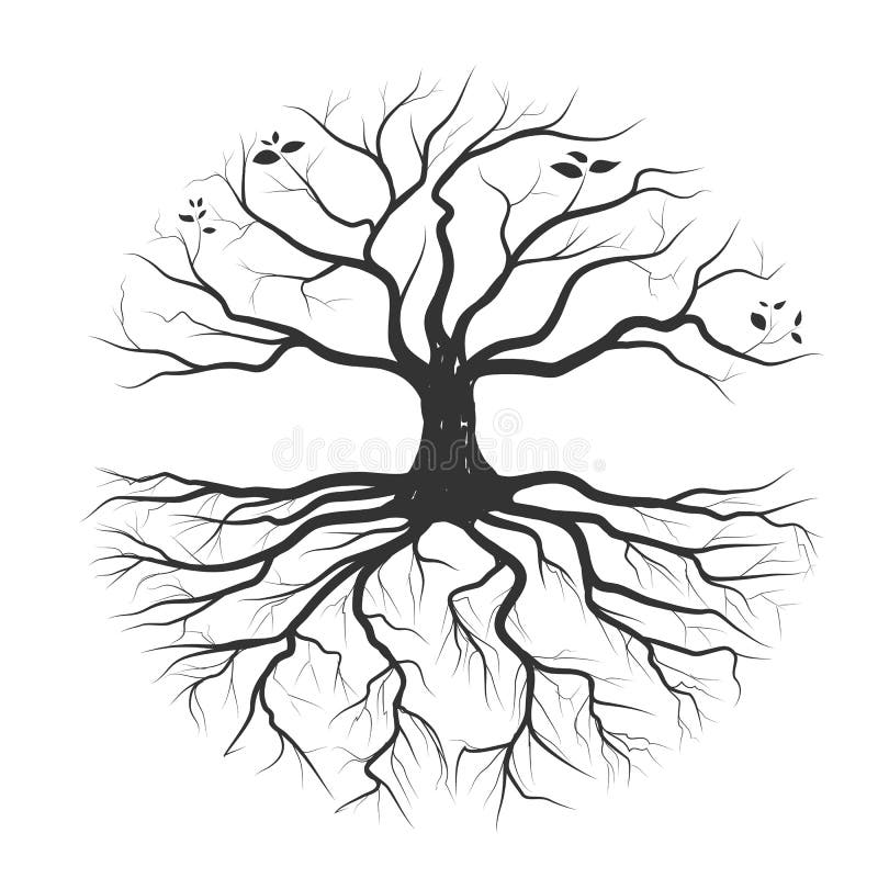Hand tree with roots stock vector. Illustration of community - 37076279