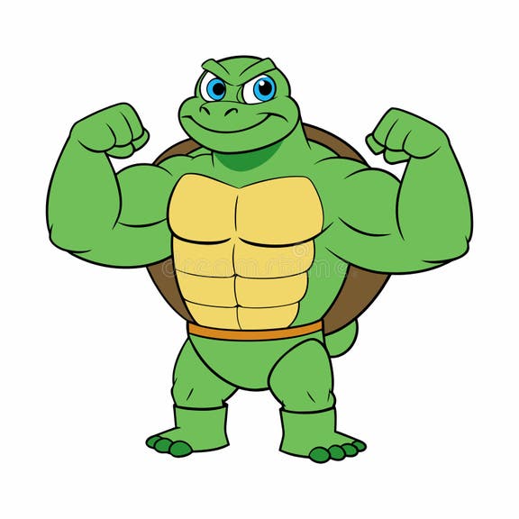 A Strong Turtle Standing Dynamic Pose Vector Illustration Stock Vector ...