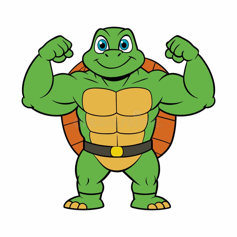 A Strong Turtle Standing Dynamic Pose Vector Illustration Stock Vector ...