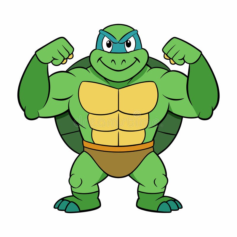 A Strong Turtle Standing Dynamic Pose Vector Illustration Stock ...