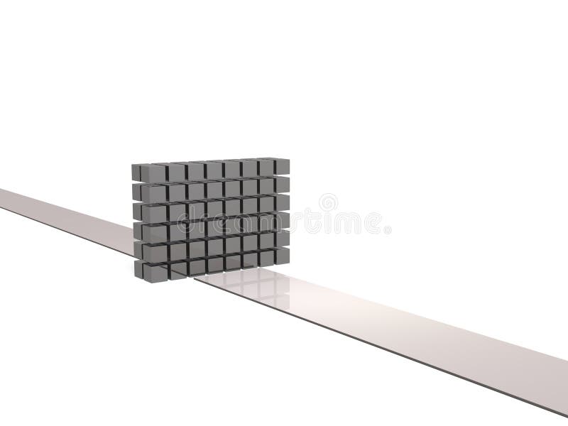 A Strong Wall Blocking the Path. an Abstract Concept Representing an ...