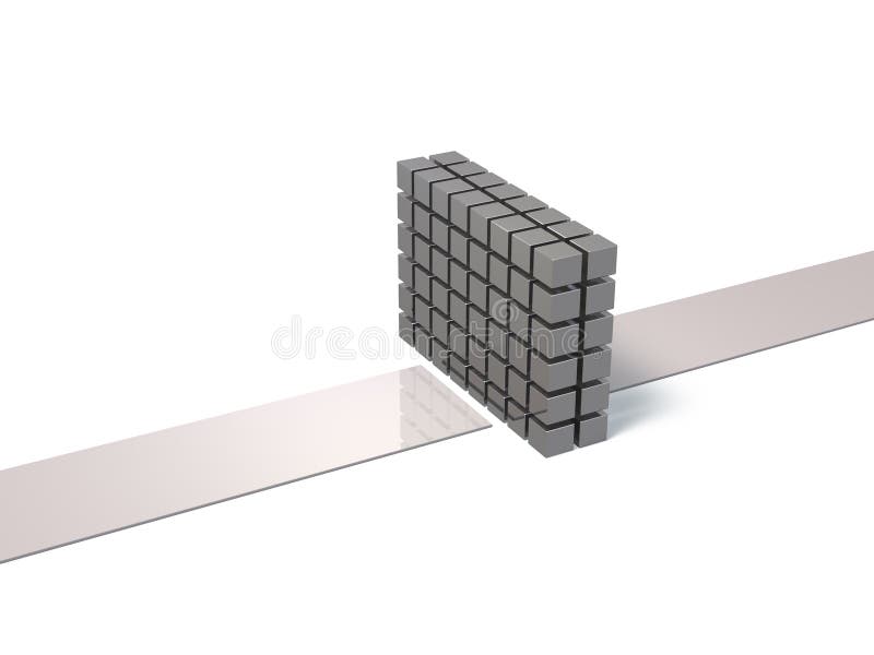 A Strong Wall Blocking the Path. Unexpected Accident Stock Illustration ...