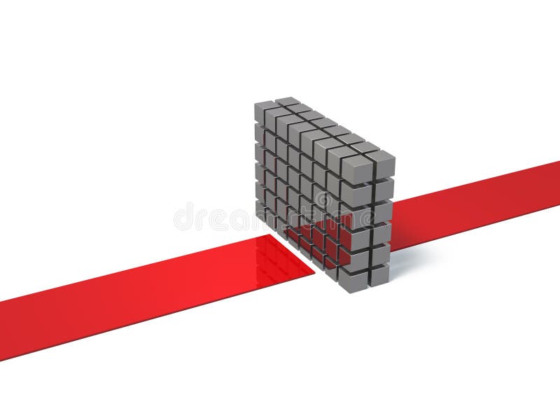 A Strong Wall Blocking the Path. Unexpected Accident Stock Illustration ...