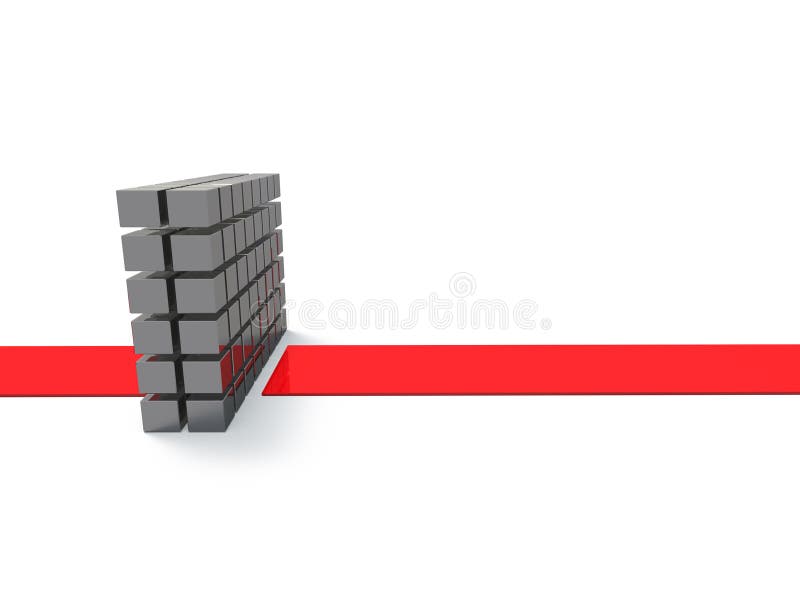 A Strong Wall Blocking the Path. Unexpected Accident Stock Illustration ...