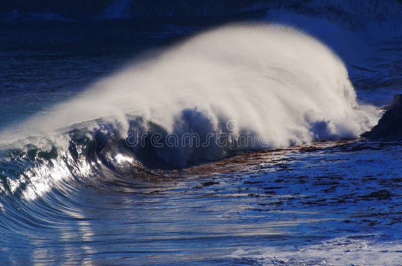 Strong waves hitting shore stock image. Image of strong - 9709071